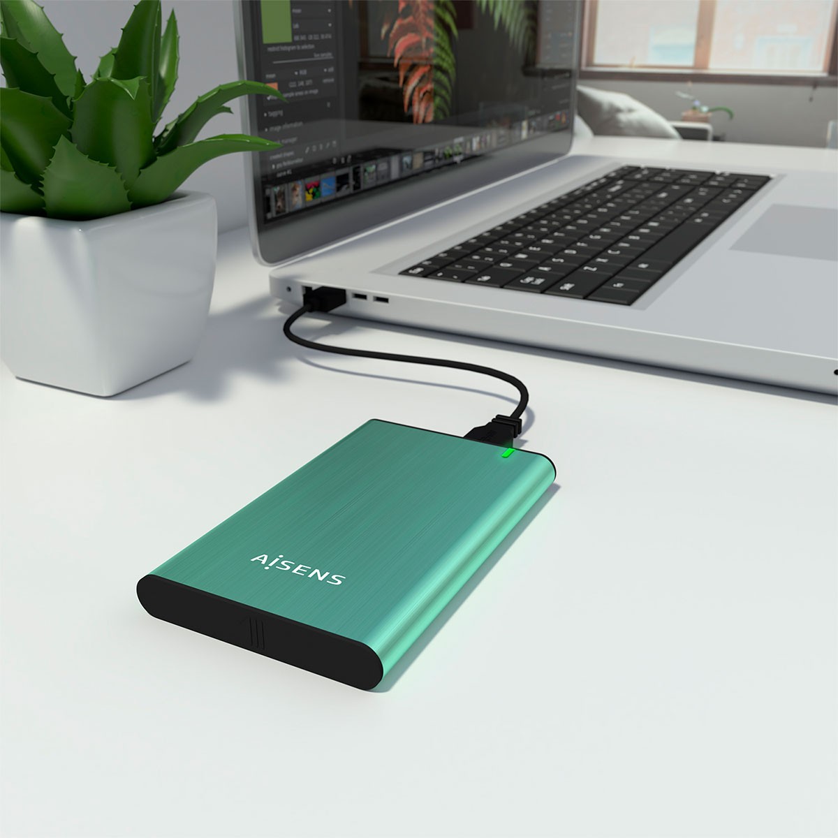HDD/SSD Enclosure Aisens 2.5" USB 3.1 Green (ASE-2525SGN)