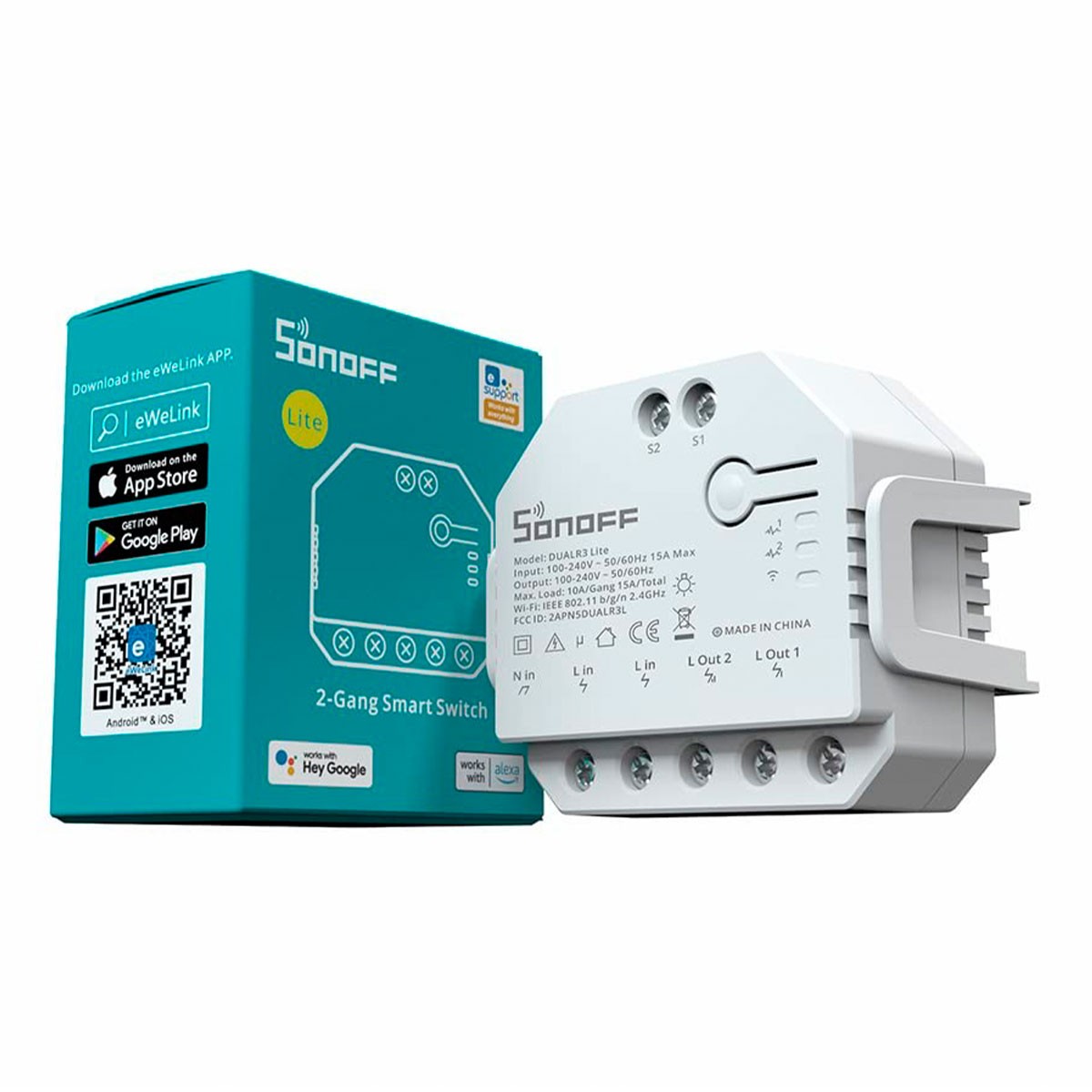 Interruptor Inteligente Wi-Fi De Relé Duplo Sonoff Dual R3 Lite