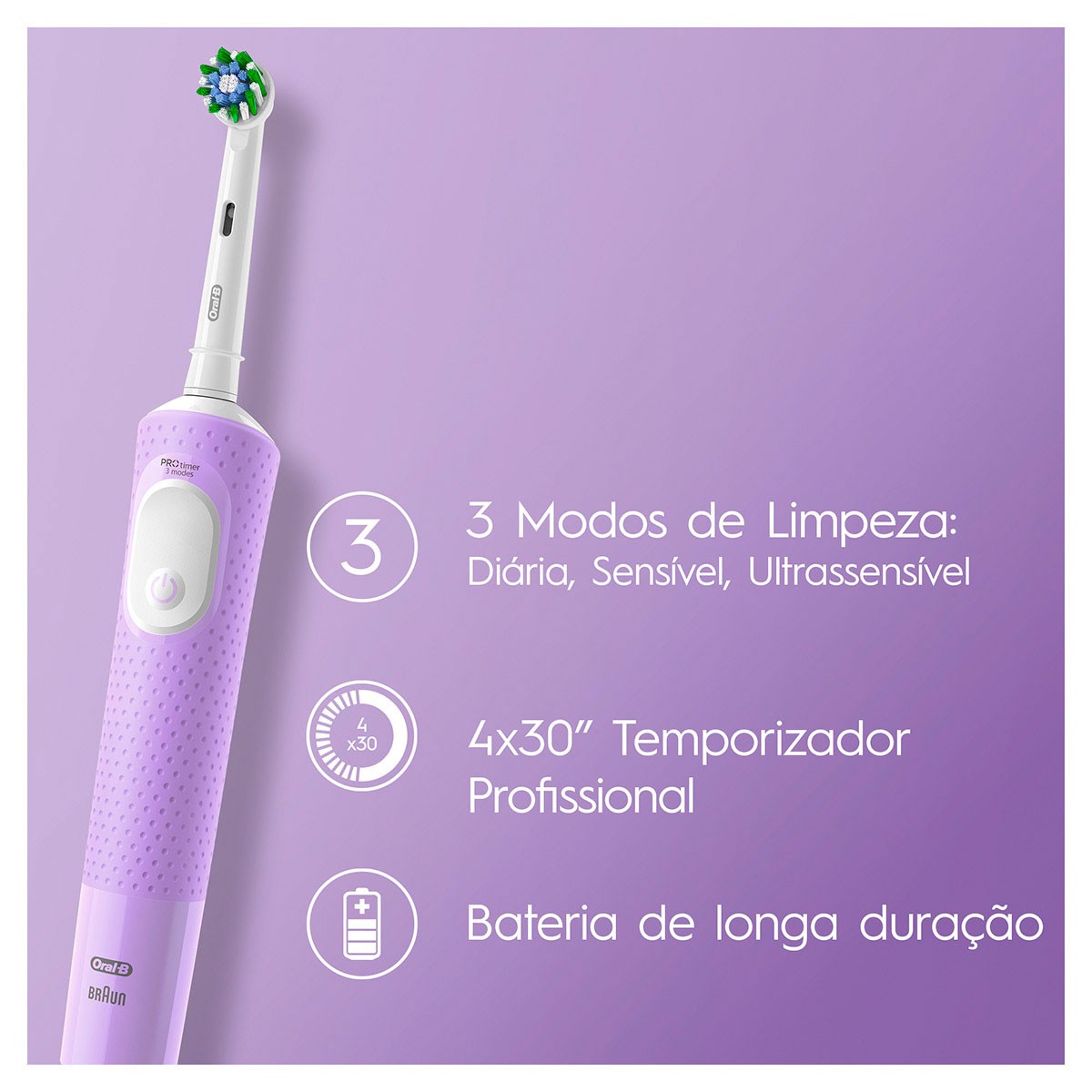 Escova de Dentes Elétrica Oral-B Vitality Pro Lilás
