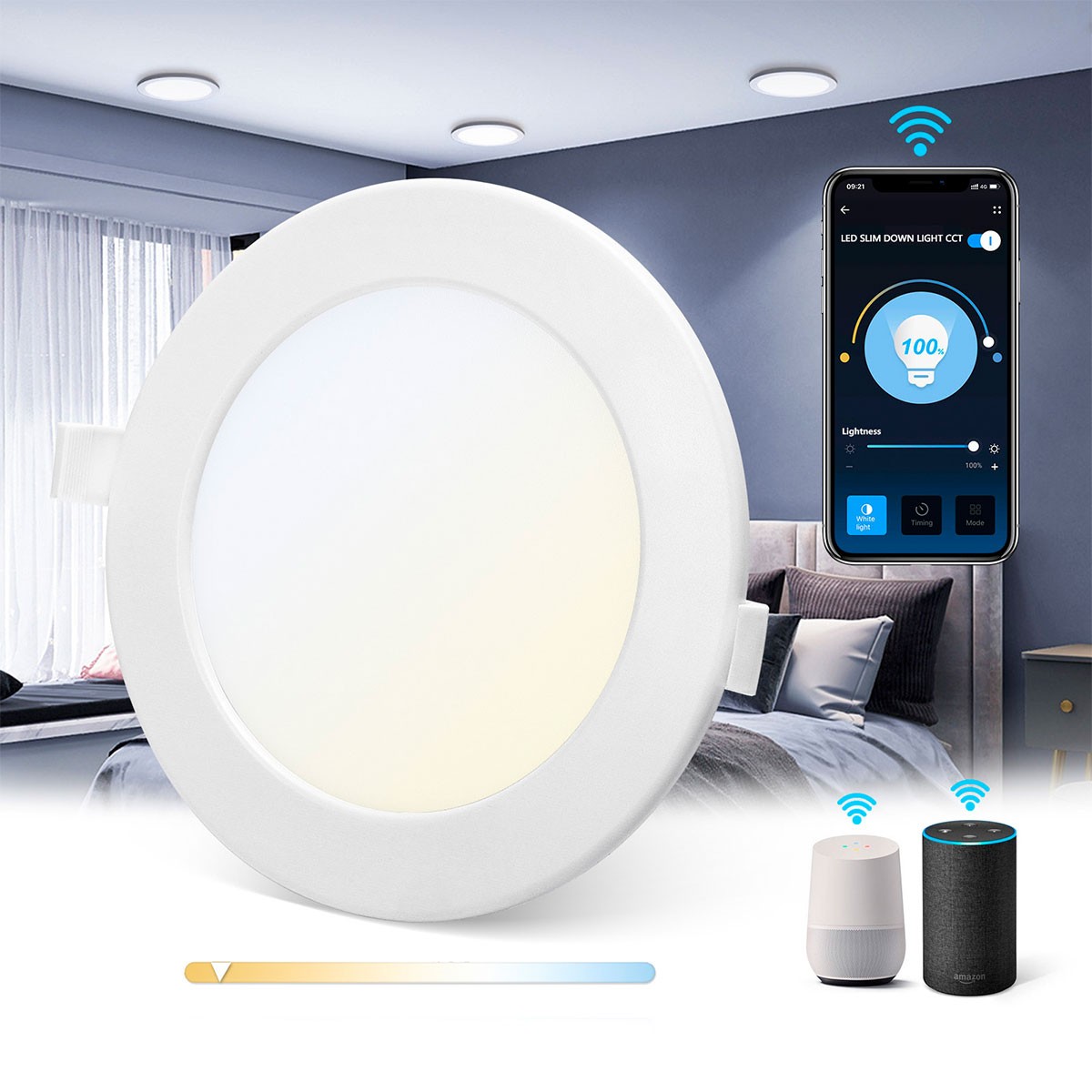 Smart LED Round Wi-Fi Panel 6W Aigostar