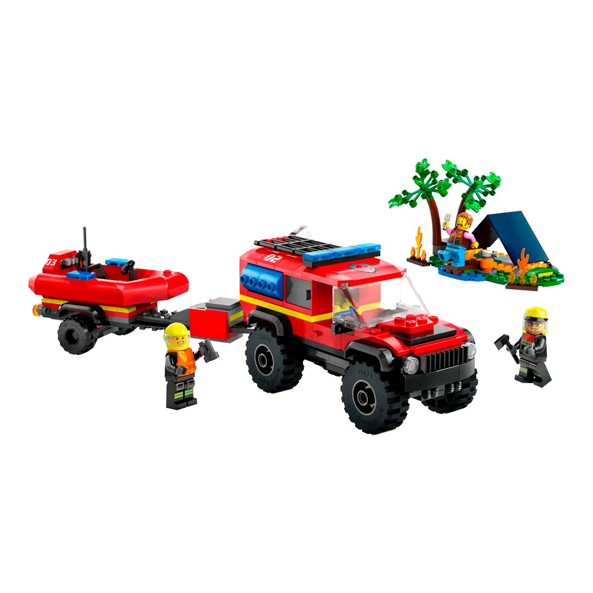 LEGO City Camião dos Bombeiros 4x4 com Barco de Resgate - 60412