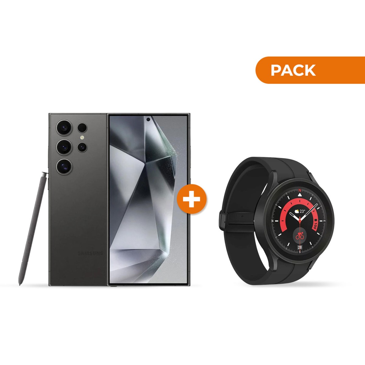 Samsung Galaxy S24 Ultra 5G 512GB/12GB Dual SIM Preto Titânio + Samsung Galaxy Watch 5 Pro LTE ...