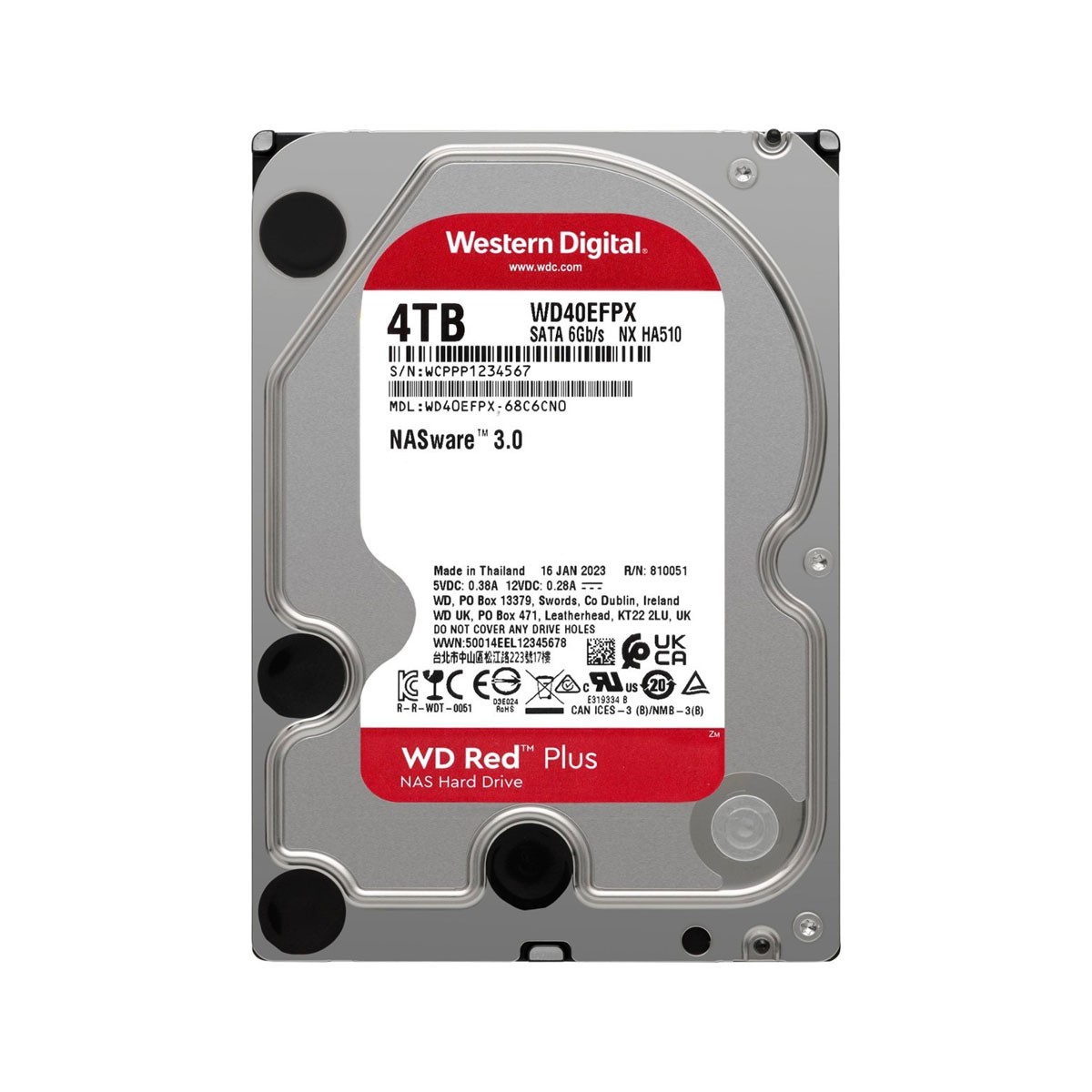 Disco Rígido 3.5" Western Digital Red Plus 4TB 5400RPM 256MB SATA III