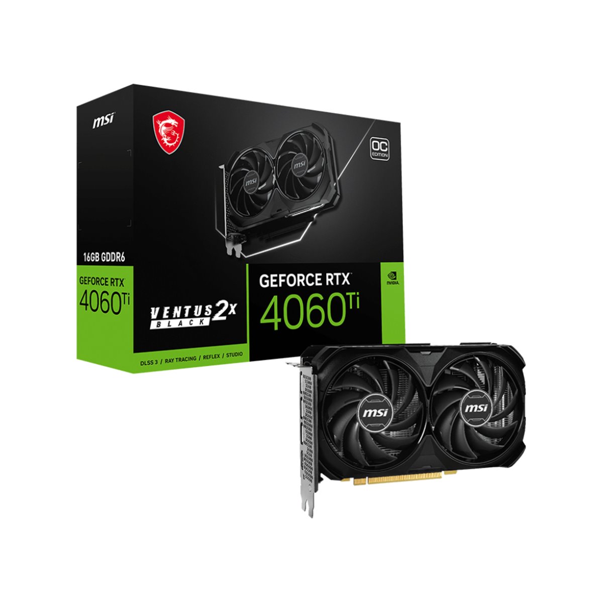 MSI RTX 4060TI VENTUS 2X BLACK 16GB OC Graphics Card
