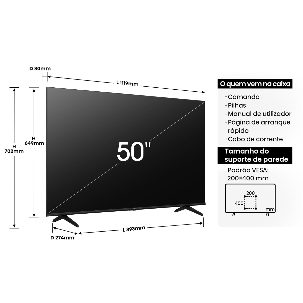 TV Hisense 50E7NQ 50" QLED 4K UHD