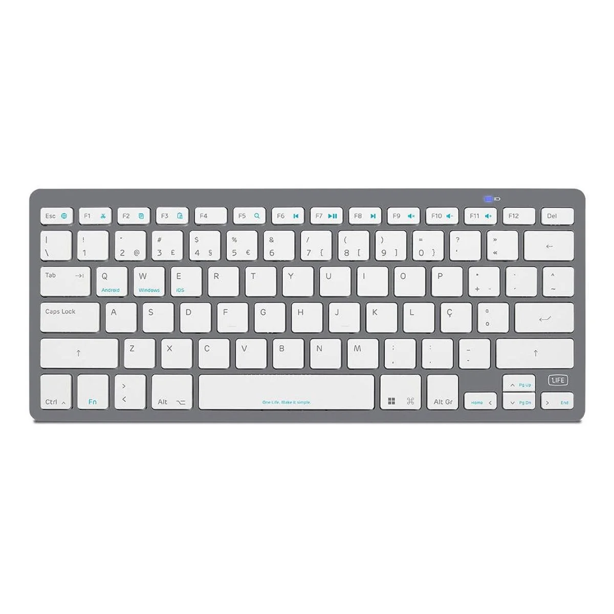 Teclado 1Life Slim Multi-Device Bluetooth Branco