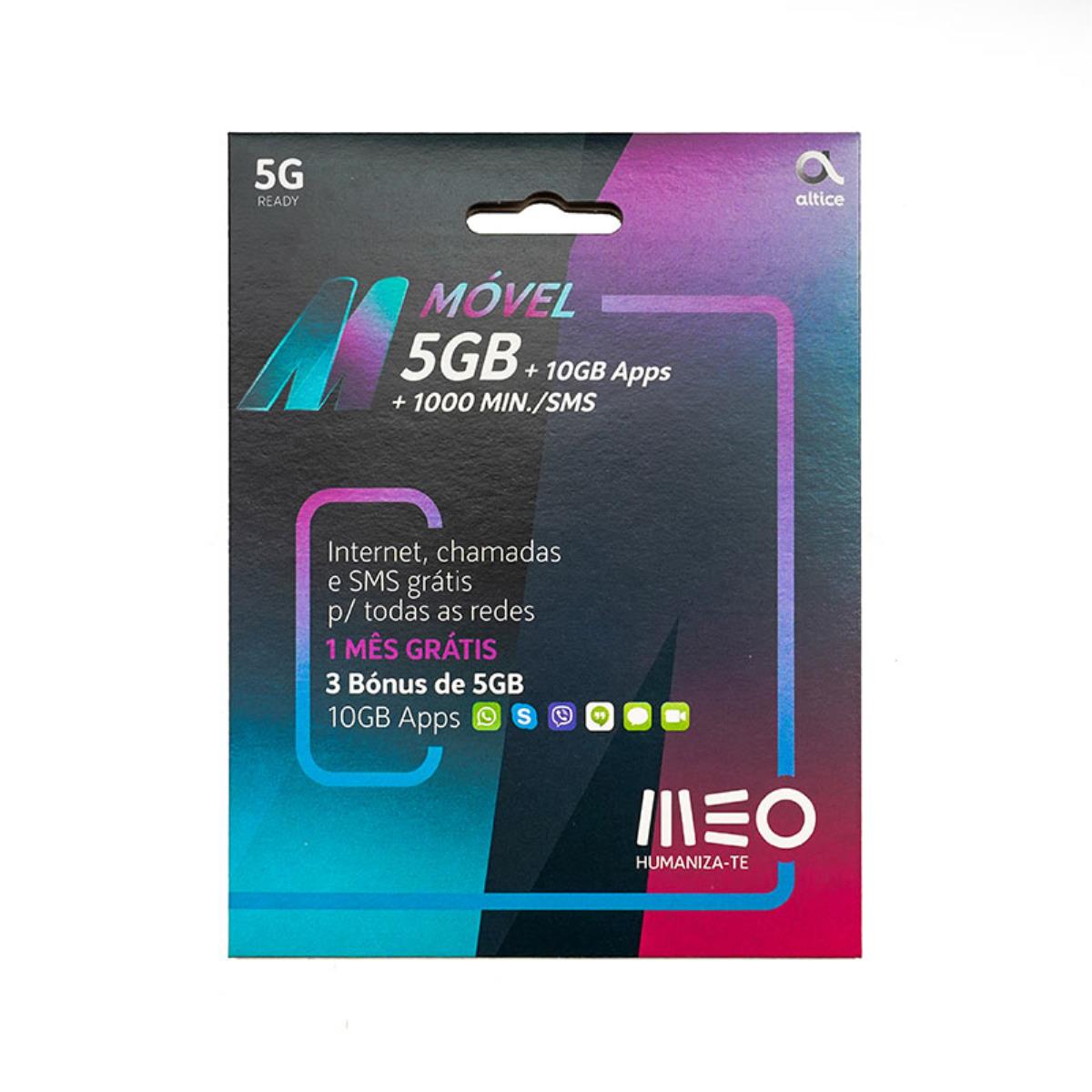 Comprar Online Cartão Móvel Pré-Pago MEO M 5GB