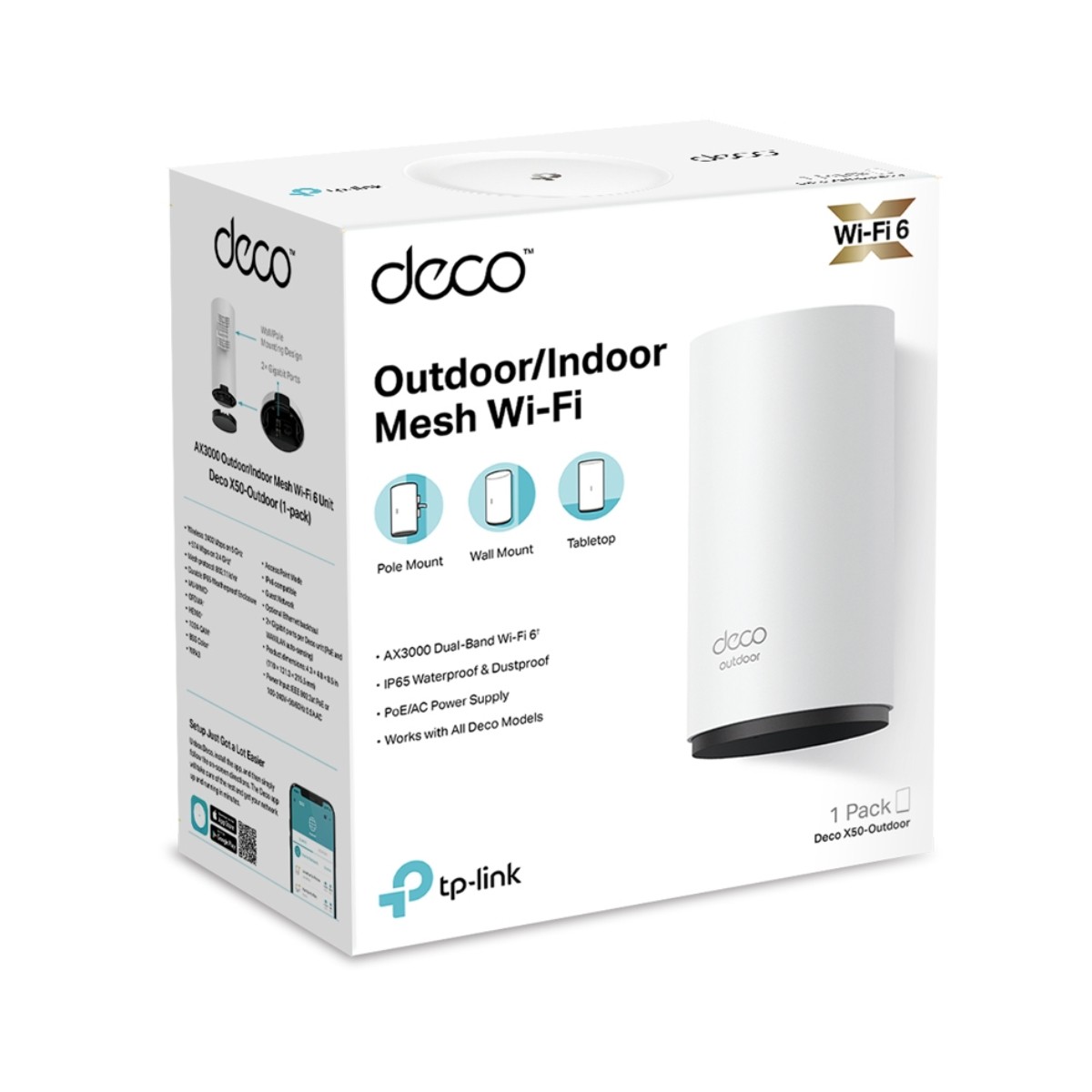Router TP-Link Deco X50-Outdoor Dual-band WiFi 6 Mesh 2 Portas Gbe PoE