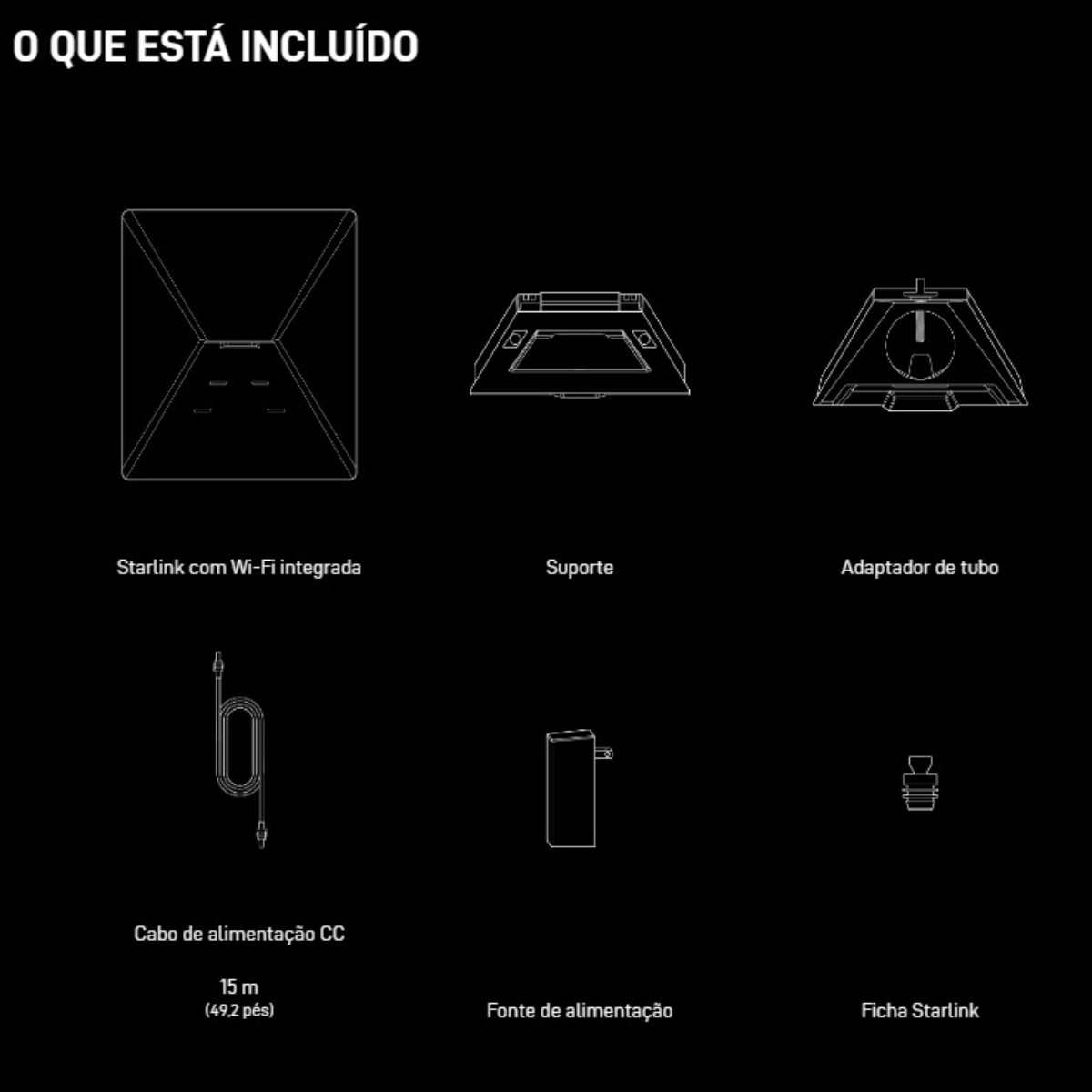 Antena Starlink Mini Kit Satelite WiFi Dual-Band Branco