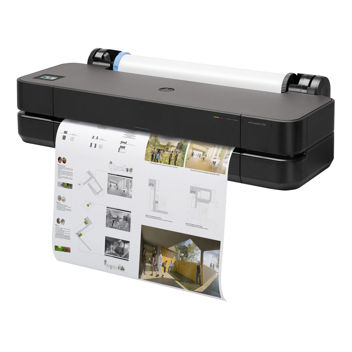 HP DesignJet T230 24-in Wi-Fi Black Plotter Printer