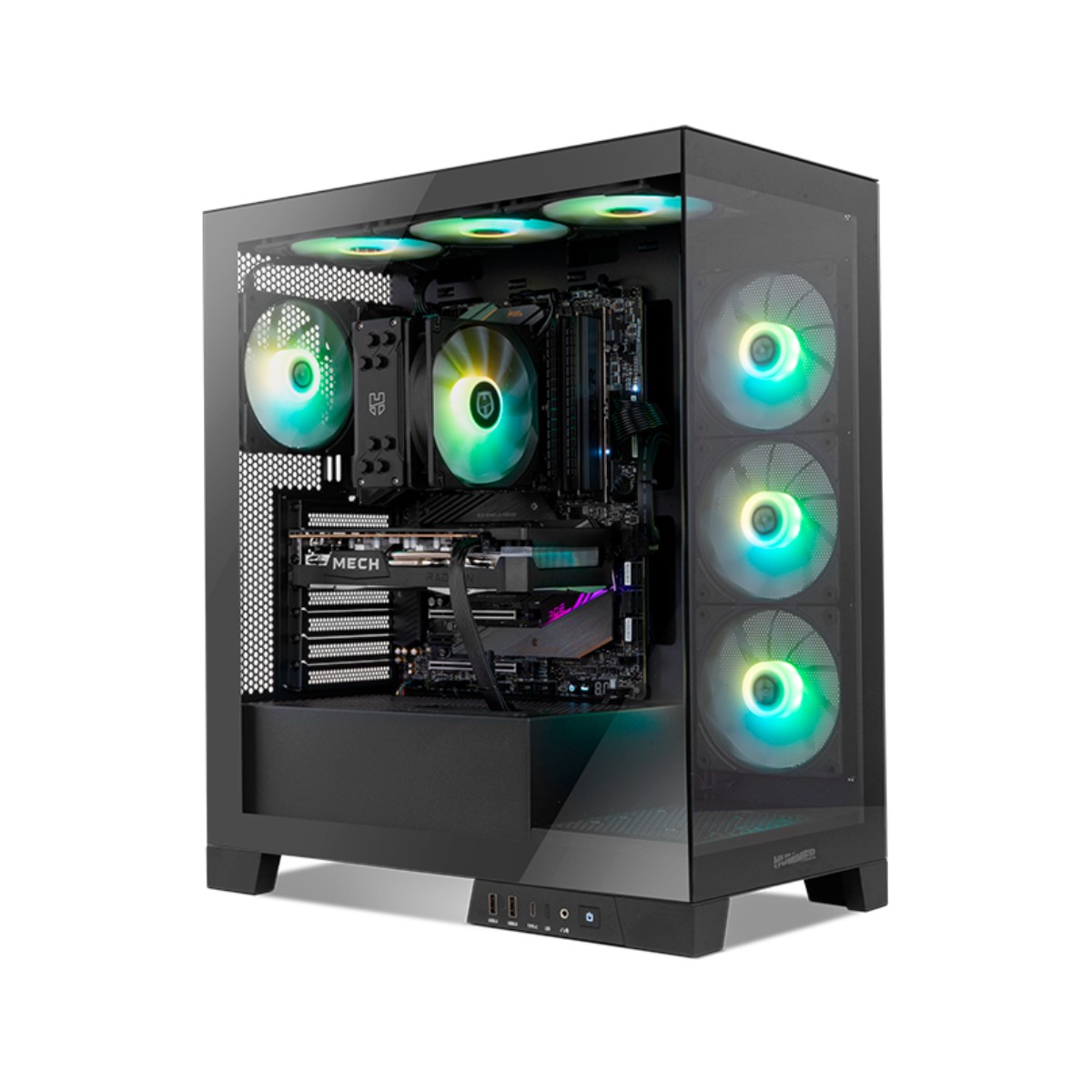 ATX Case Nox Hummer Glock Frameless Glass ARGB Black