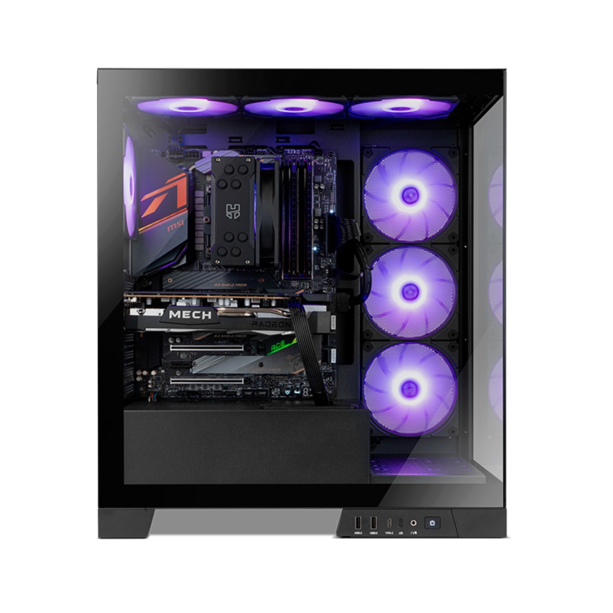ATX Case Nox Hummer Glock Frameless Glass ARGB Black