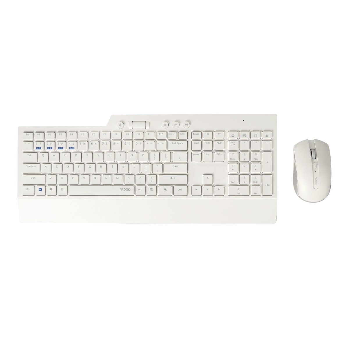 Conjunto Teclado + Rato Sem Fios Rapoo 8200T Bluetooth Branco