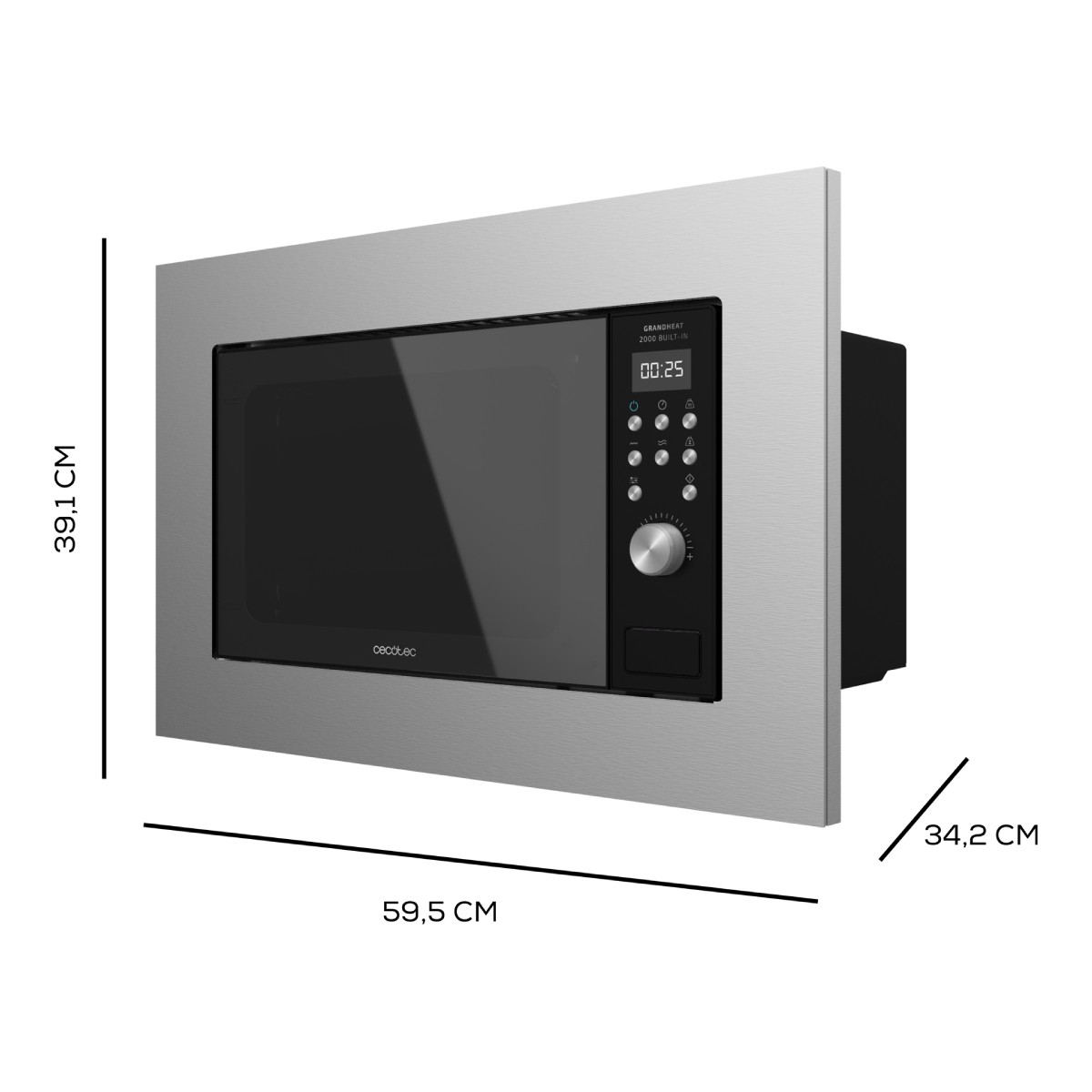 Micro-ondas Cecotec Encastre GrandHeat 2000 700W 20L Preto