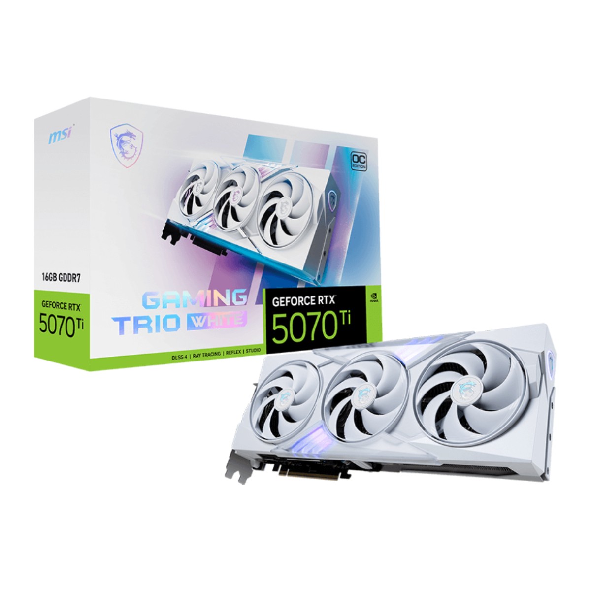 MSI RTX 5070 TI Gaming Trio OC White 16GB GDDR7 Graphics Card White
