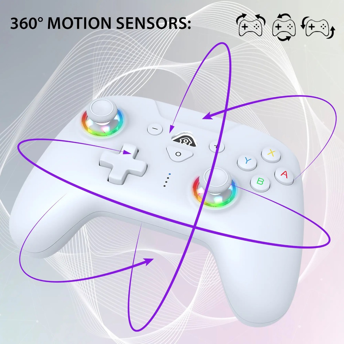 Subsonic LED RGB Wireless Controller Nintendo Switch White