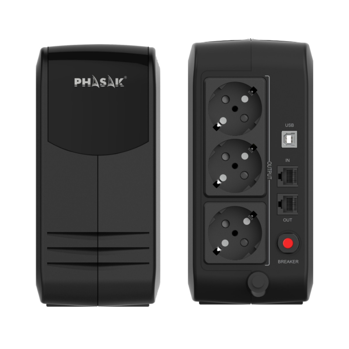 UPS Line-Interactive SAI Phasak Smart Lite 950VA-570W 3 Saídas Preto