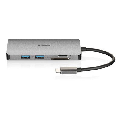 Hub D-Link DUB-M810 USB Type-C for 3x USB 3.0/ HDMI/ RJ45/ Thunderbolt Grey